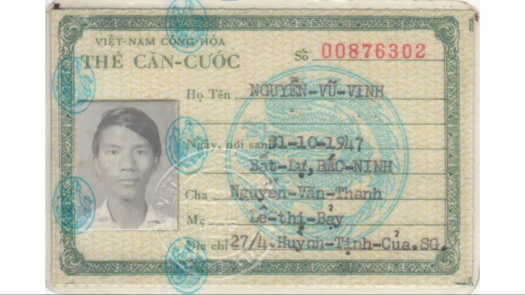 Identification card - Issued to Nguyen Vu Vinh 01 - Vietnamese Heritage ...